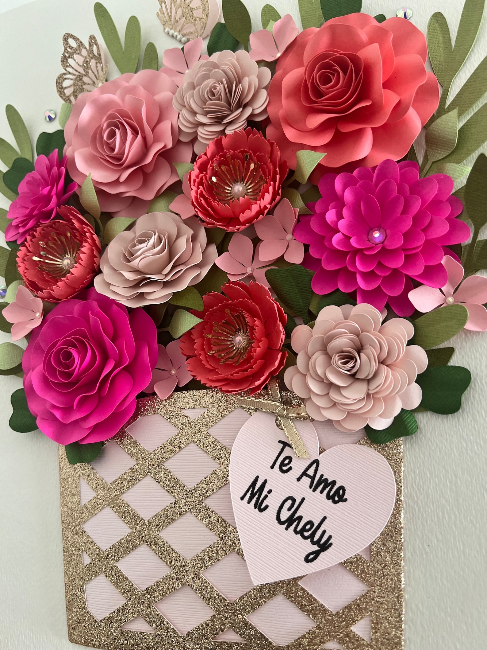 Paper Flowers Bouquet Shadow Box - Etsy