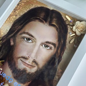 9x11 Jesus Christ Frame With Paper Flowers - Etsy