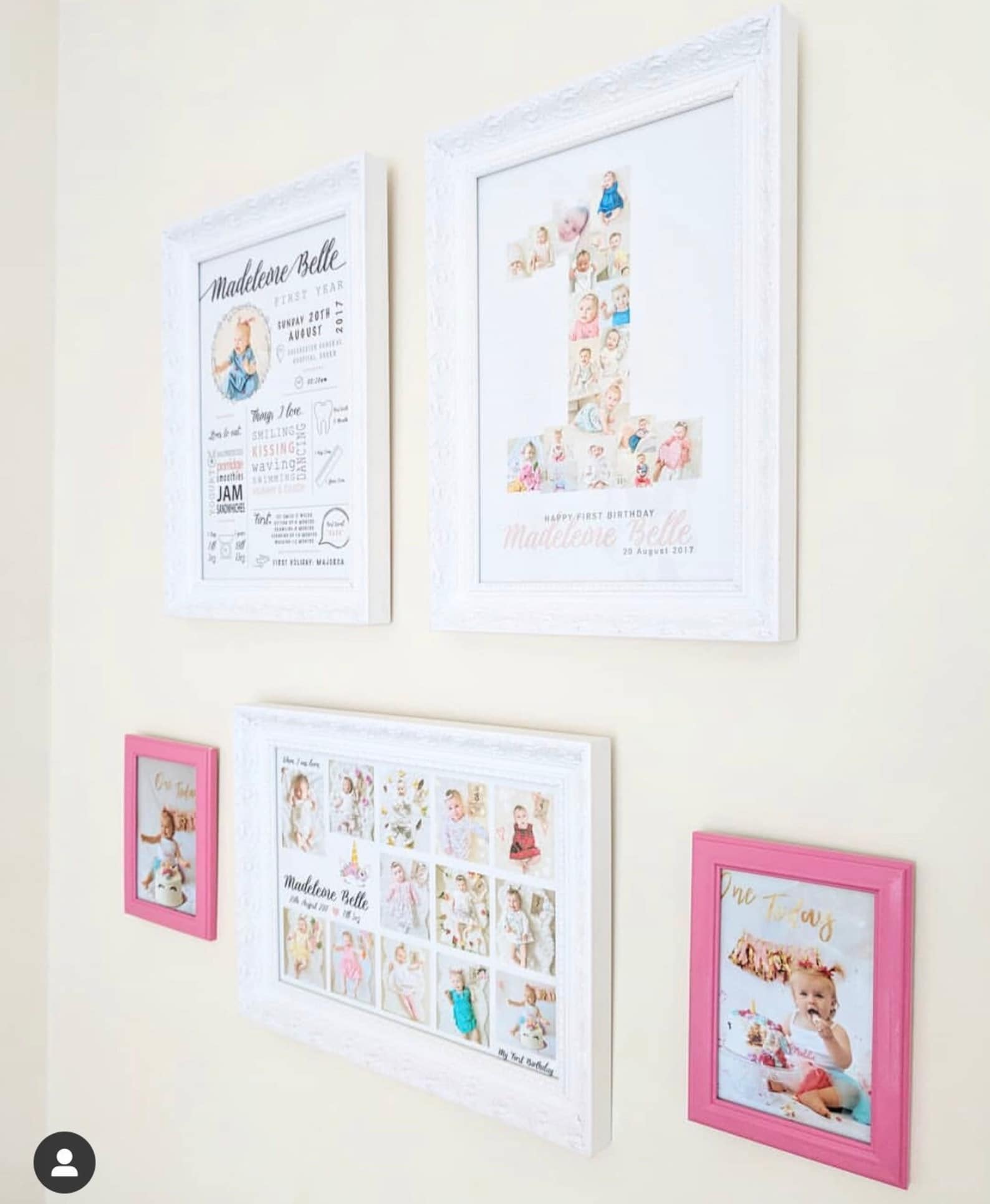 Personalised Baby First Year, Number ONE, One Year Old, Milestone 12 ...