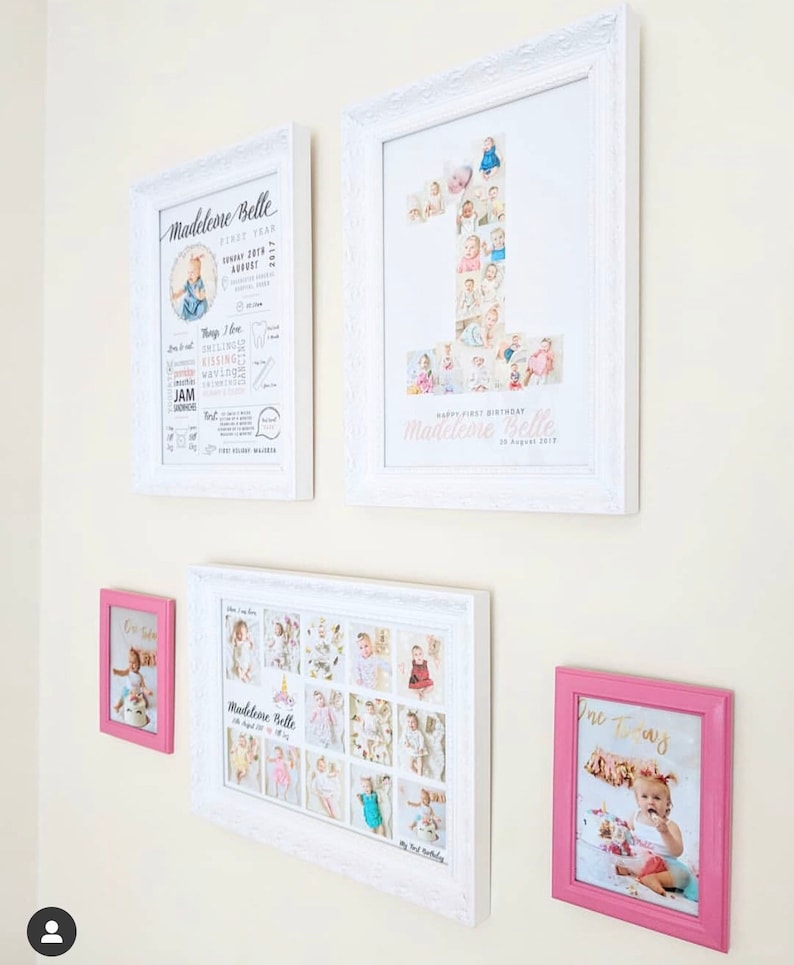 Personalised Baby First Year, Number ONE, One Year Old, Milestone 12 ...