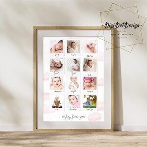 Personalised Baby First Year, Number ONE, 1 Year Old, Milestone 12 ...