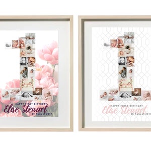 Personalised Baby First Year, Number ONE, One Year Old, Milestone 12 ...