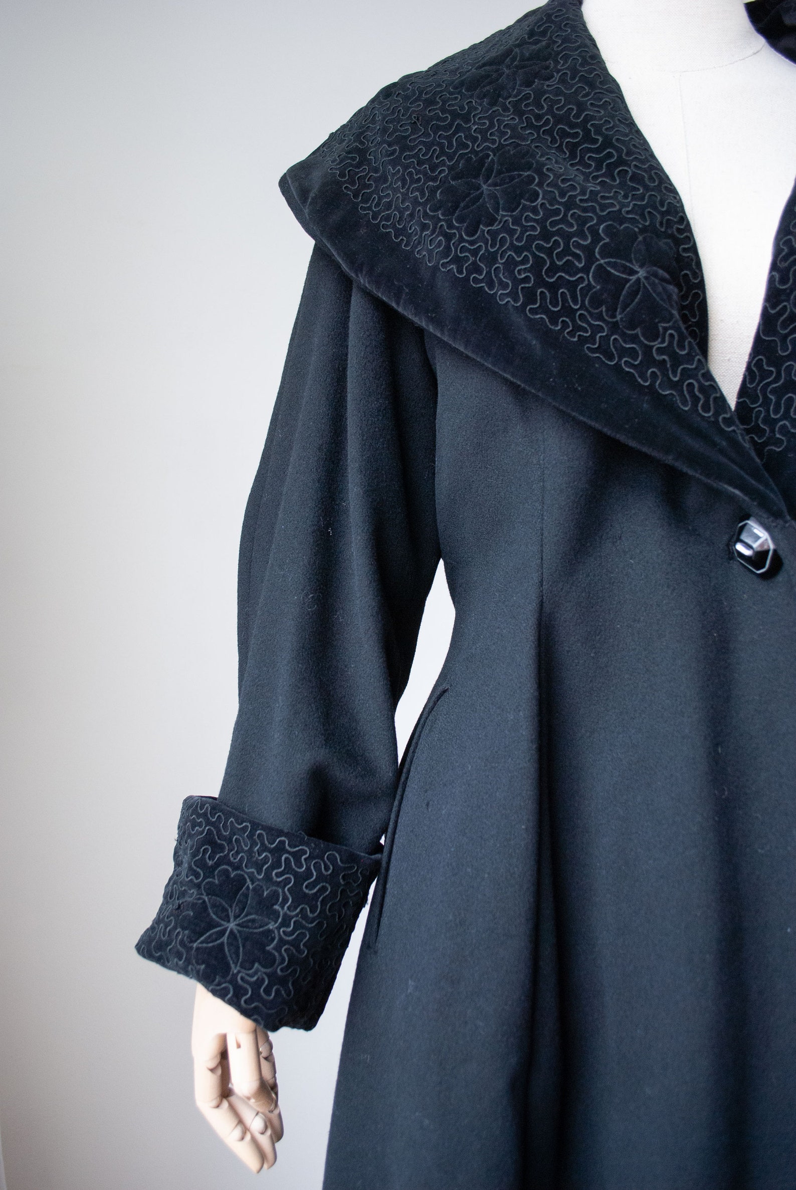 Antique 1900's Edwardian Heavy Princess Line Coat With Cord Embroidery ...