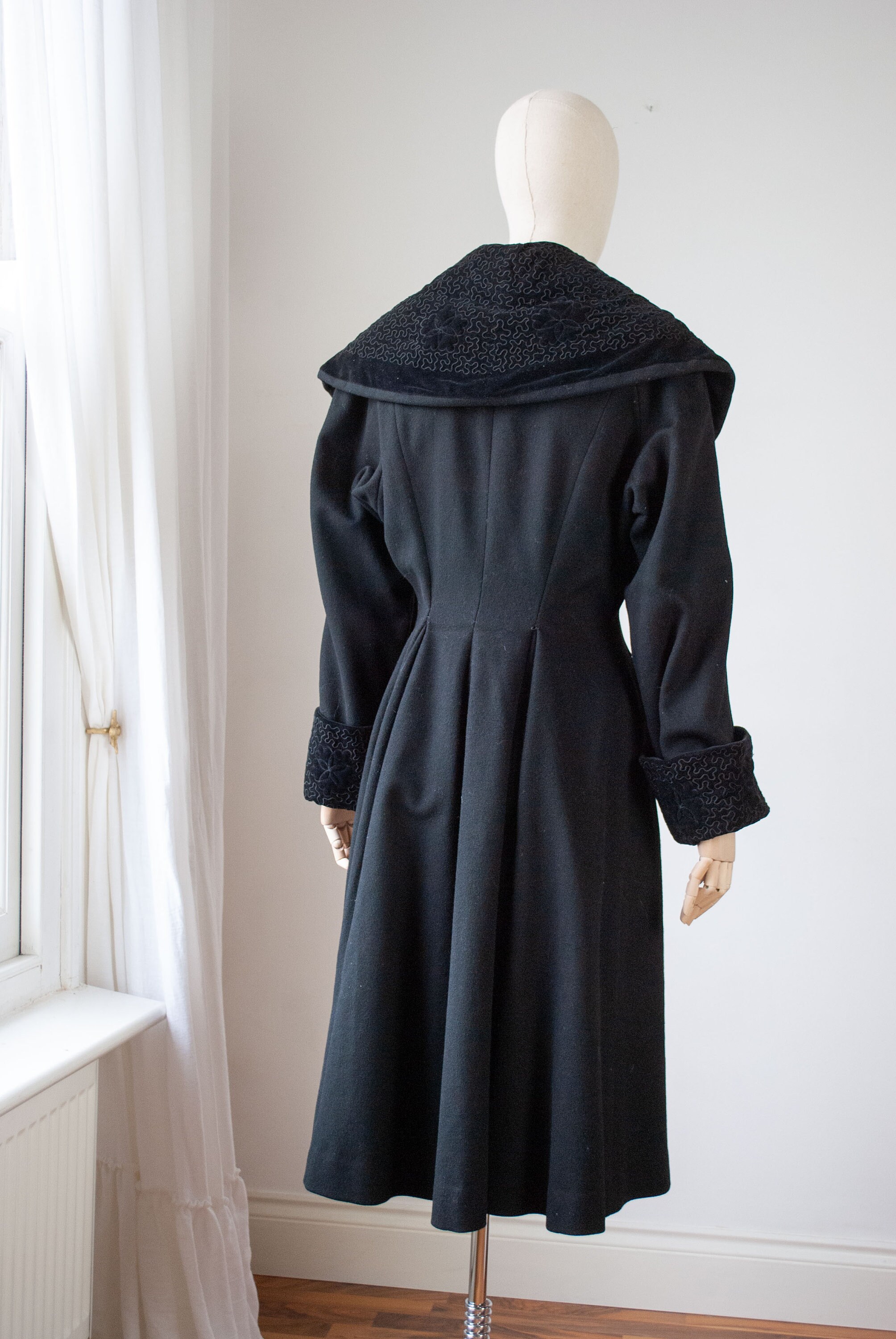 Antique 1900's Edwardian Heavy Princess Line Coat With Cord Embroidery ...