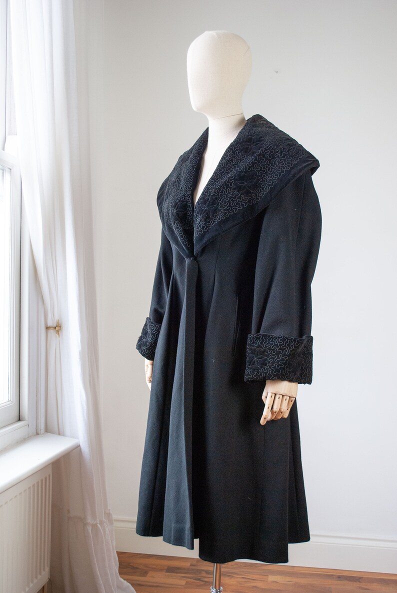 Antique 1900's Edwardian Heavy Princess Line Coat With Cord Embroidery ...