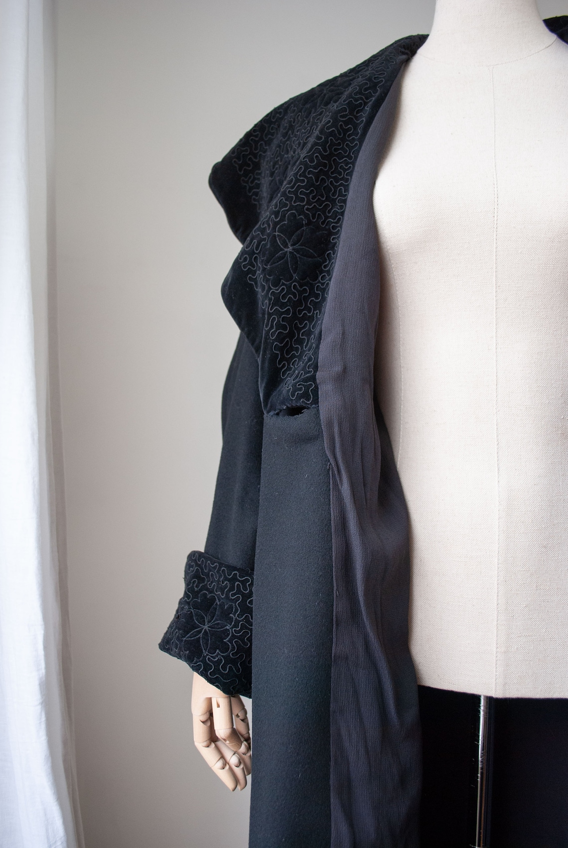 Antique 1900's Edwardian Heavy Princess Line Coat With Cord Embroidery ...