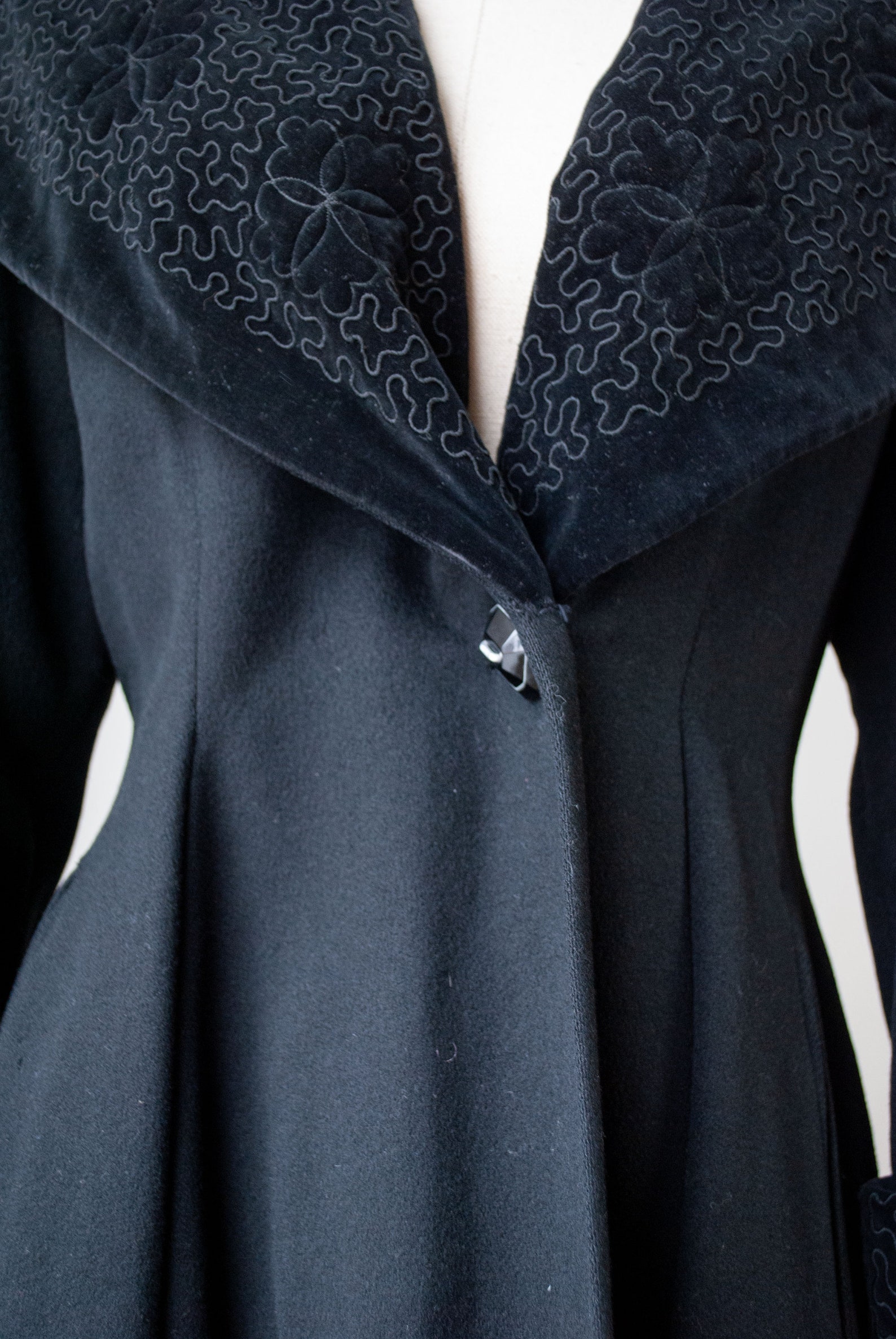 Antique 1900's Edwardian Heavy Princess Line Coat With Cord Embroidery ...