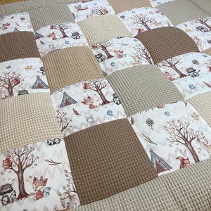 Krabbeldecke Babydecke Patchworkdecke Waldfreunde 3 Größen - Etsy.de