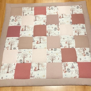 Krabbeldecke Babydecke Patchworkdecke Waldfreunde 3 Größen - Etsy.de