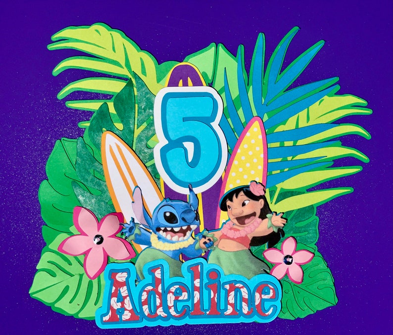 3D Lilo and Stitch Surfin' Cake Topper - Etsy