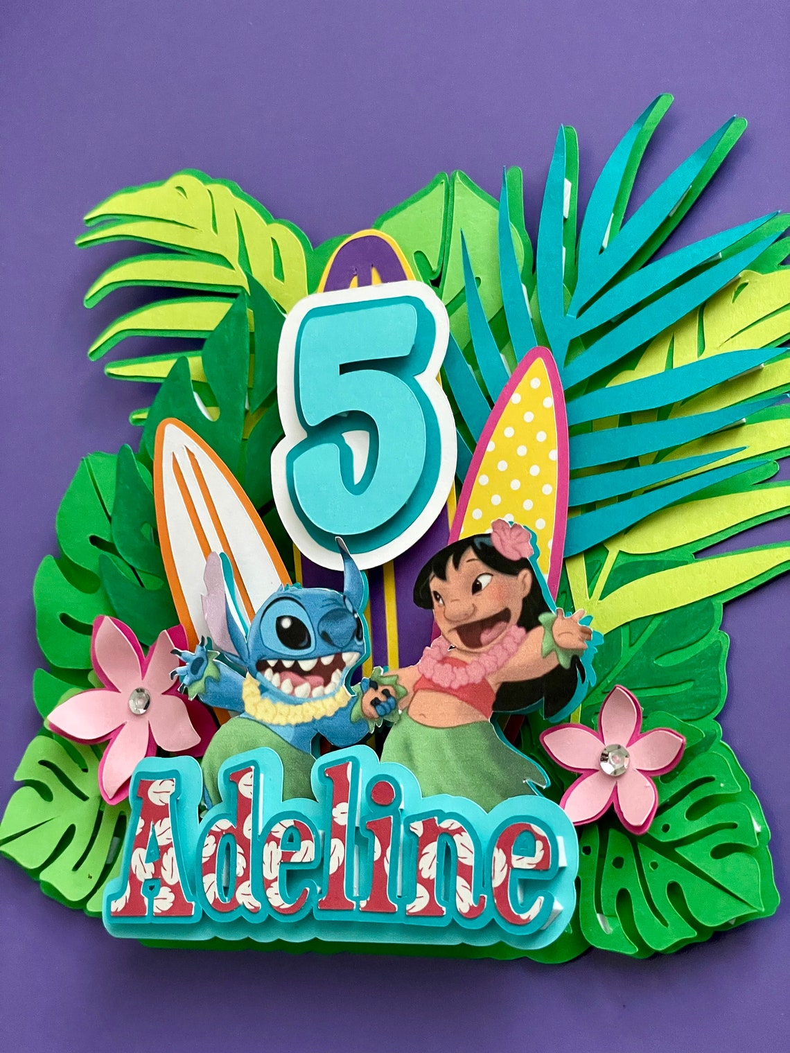3D Lilo and Stitch Surfin' Cake Topper - Etsy