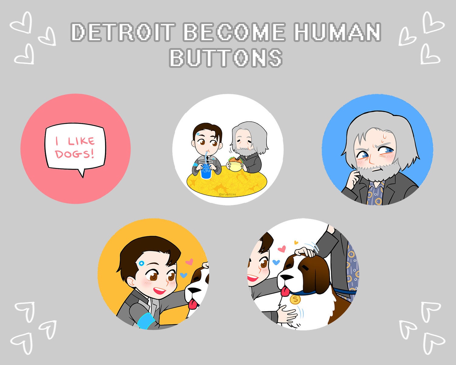 Detroit Become Human Buttons - Etsy