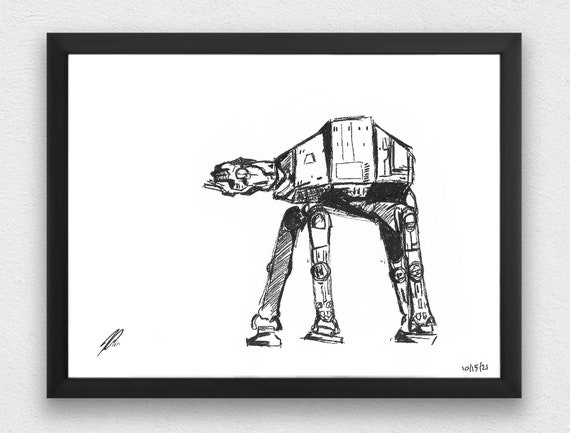 Star Wars At At Drawing Star Wars Rogue One Stormtrooper Patrol Art