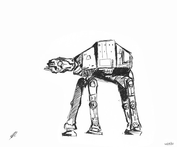 Star Wars At At Drawing Star Wars Rogue One Stormtrooper Patrol Art