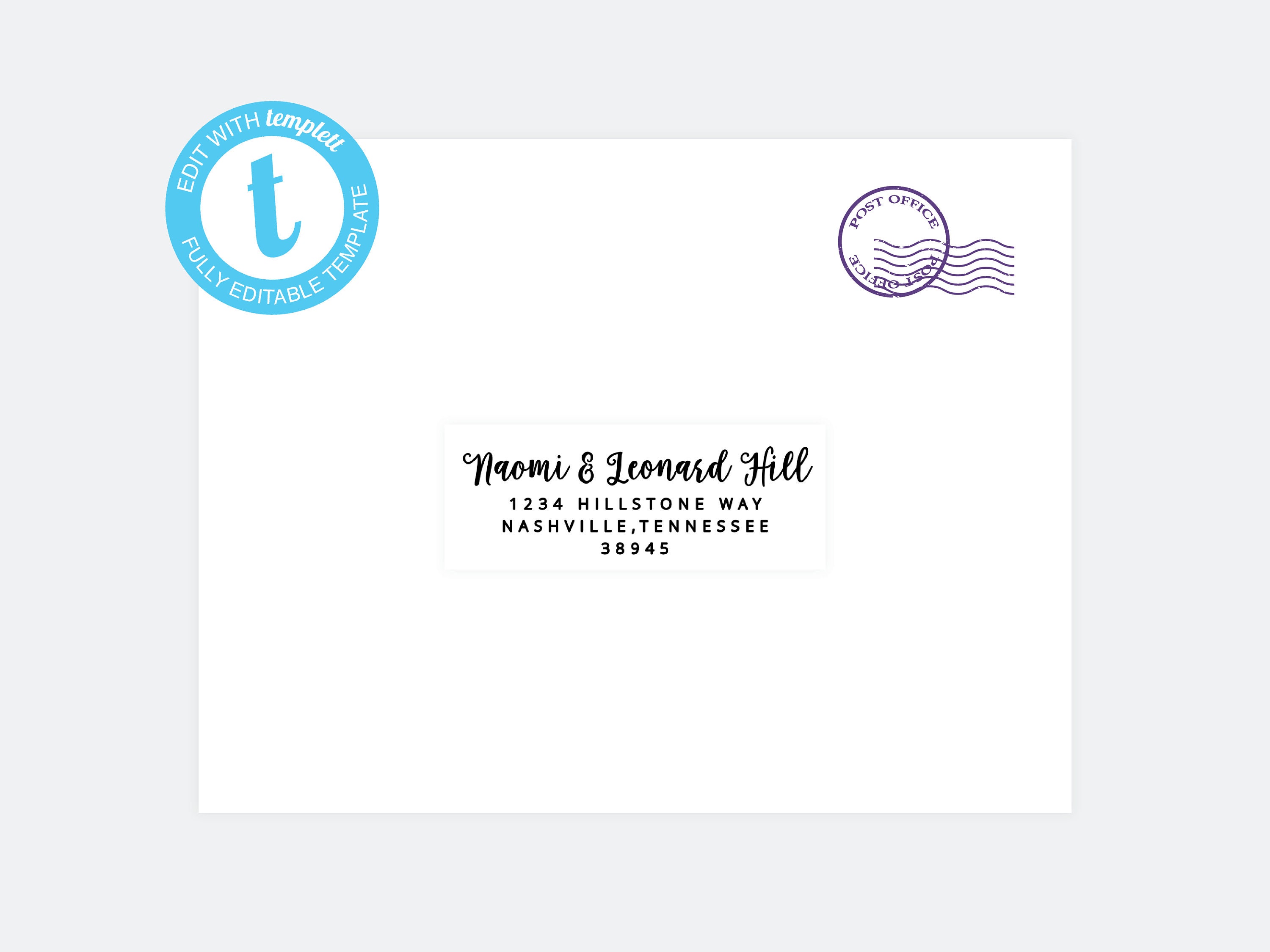 Custom Printable Return Address Label Template Digital Download/instant ...