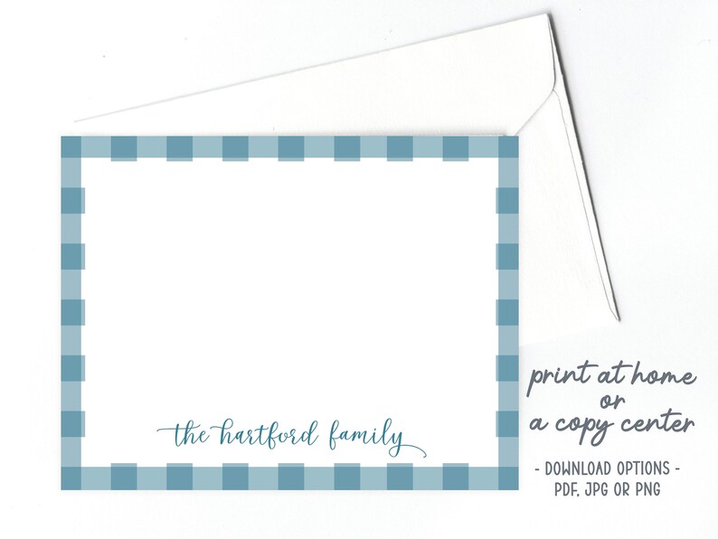 Note Card Template/printable Family Stationery/custom Notecard ...