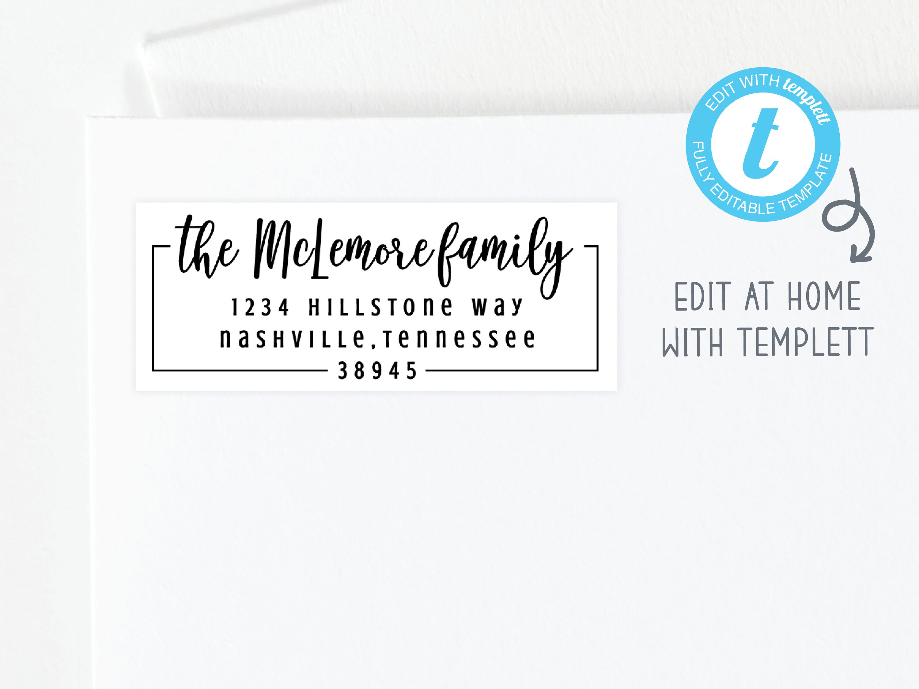 Custom Printable Return or Recipient Address Label Template, 100% ...