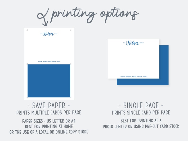 Note Card Template/printable Family Stationery/custom Notecard ...