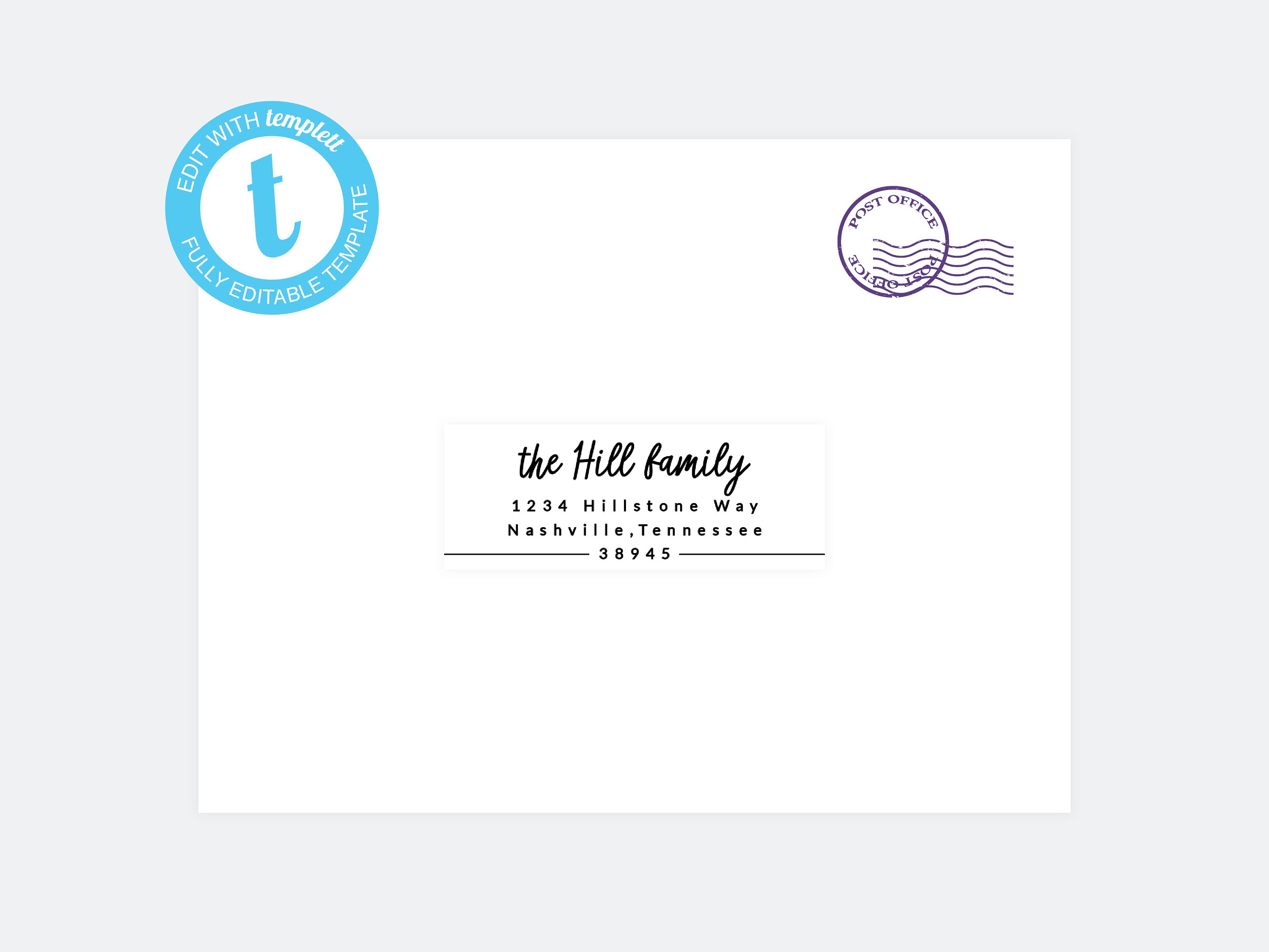 Modern Minimal Address Label Template, Print Your Own Label Envelope ...