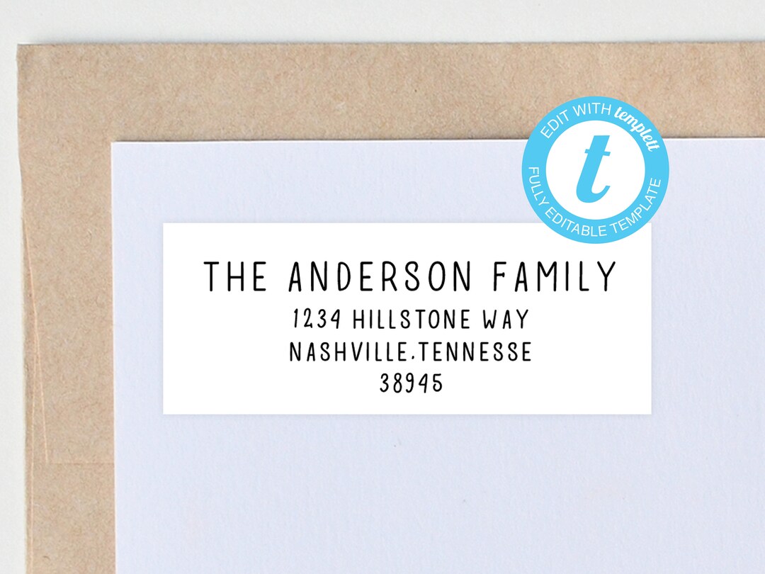 Wedding Envelope Address Label Template: Minimalist Style (digital ...