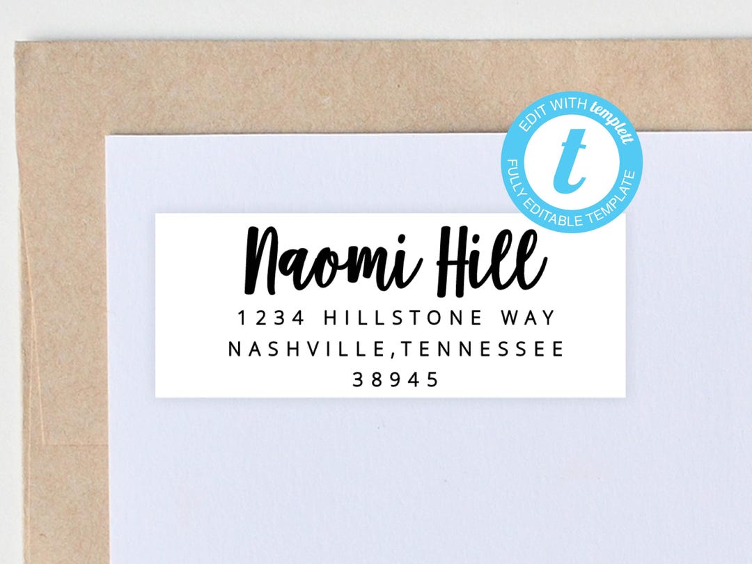 Editable Address Label Template: Wedding Party Mailing Sticker (digital ...