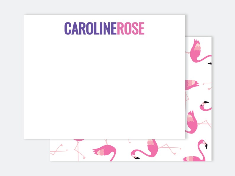 Editable Stationery/printable Children Stationery/flamingo Note Card ...