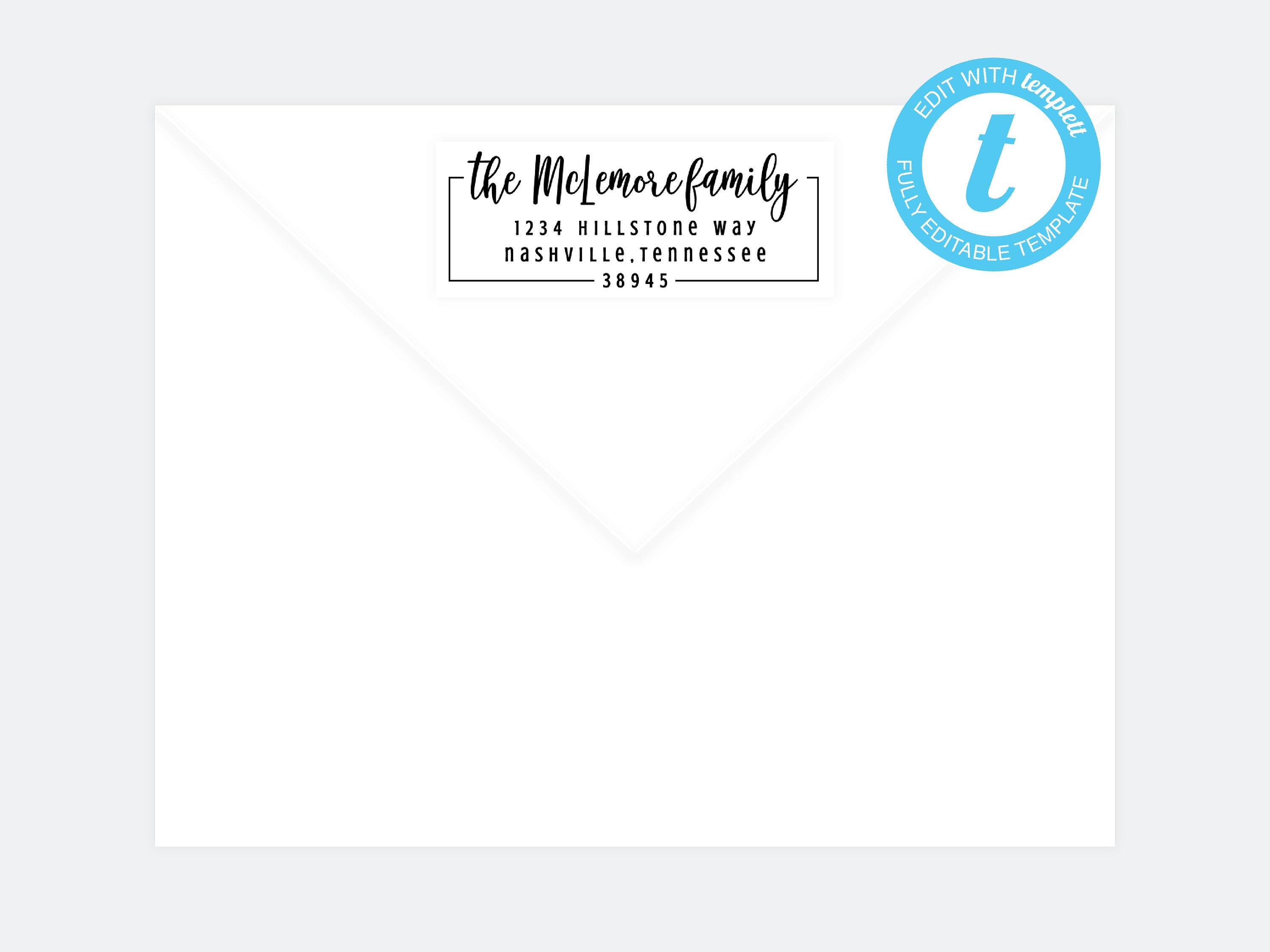 Custom Printable Return or Recipient Address Label Template, 100% ...