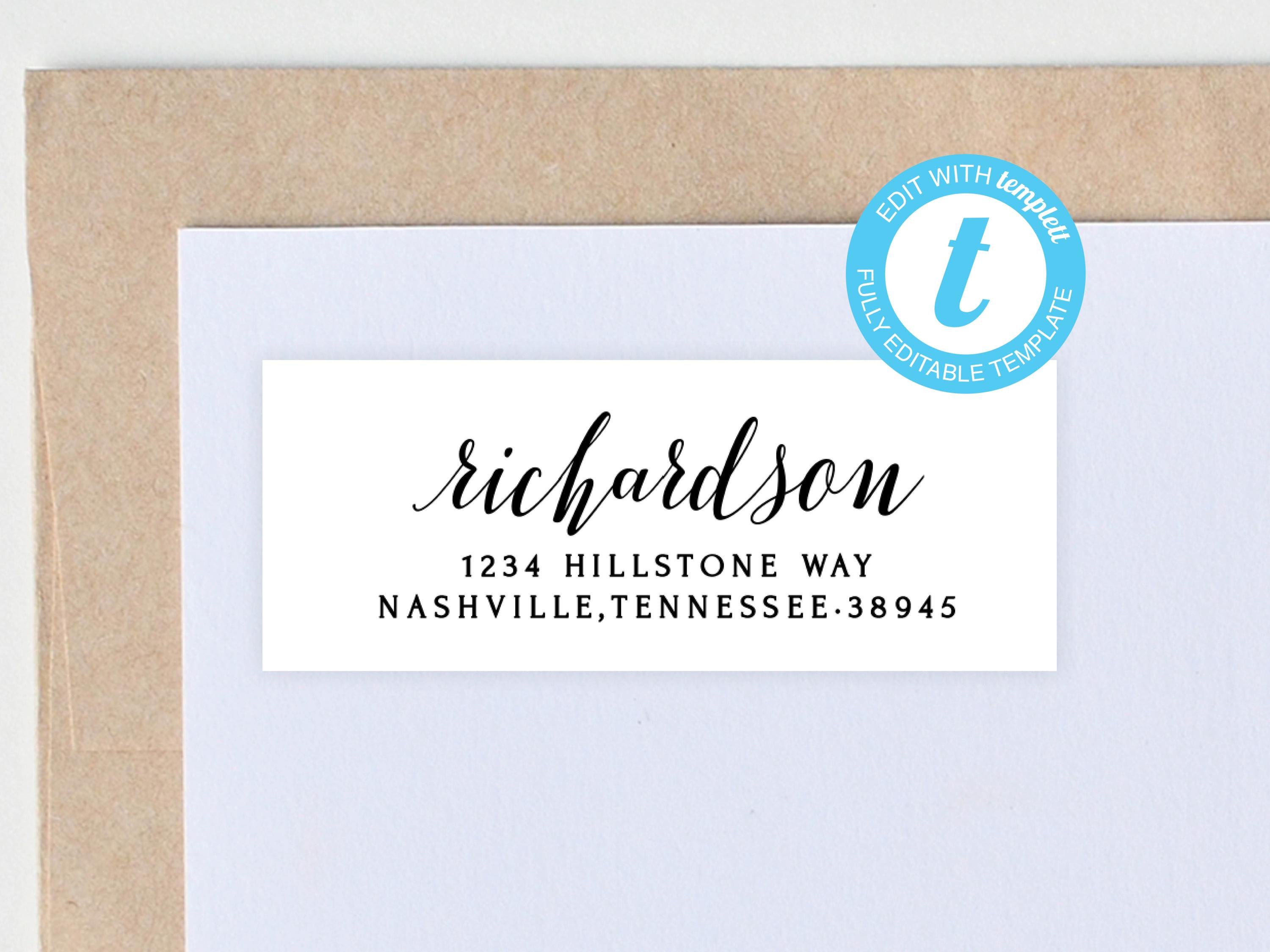 Minimal Return Address Label Template for Envelopes/digital Download ...