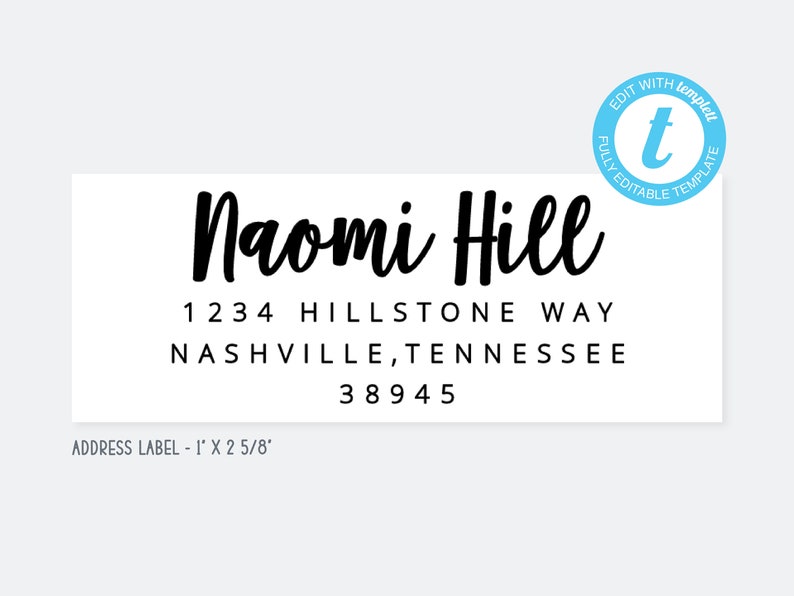 Editable Address Label Template: Wedding Party Mailing Sticker (digital ...