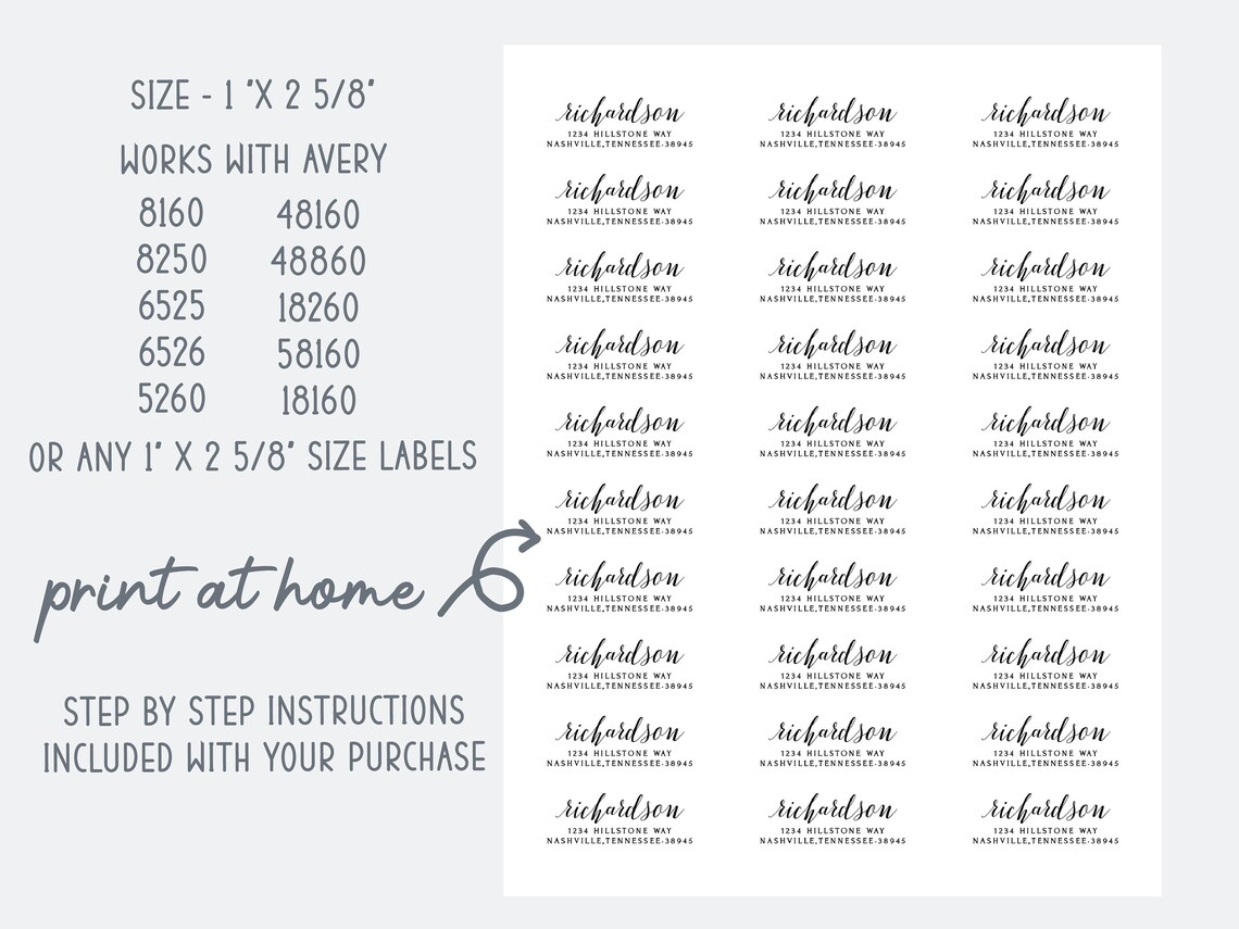 Minimal Return Address Label Template for Envelopes/digital - Etsy