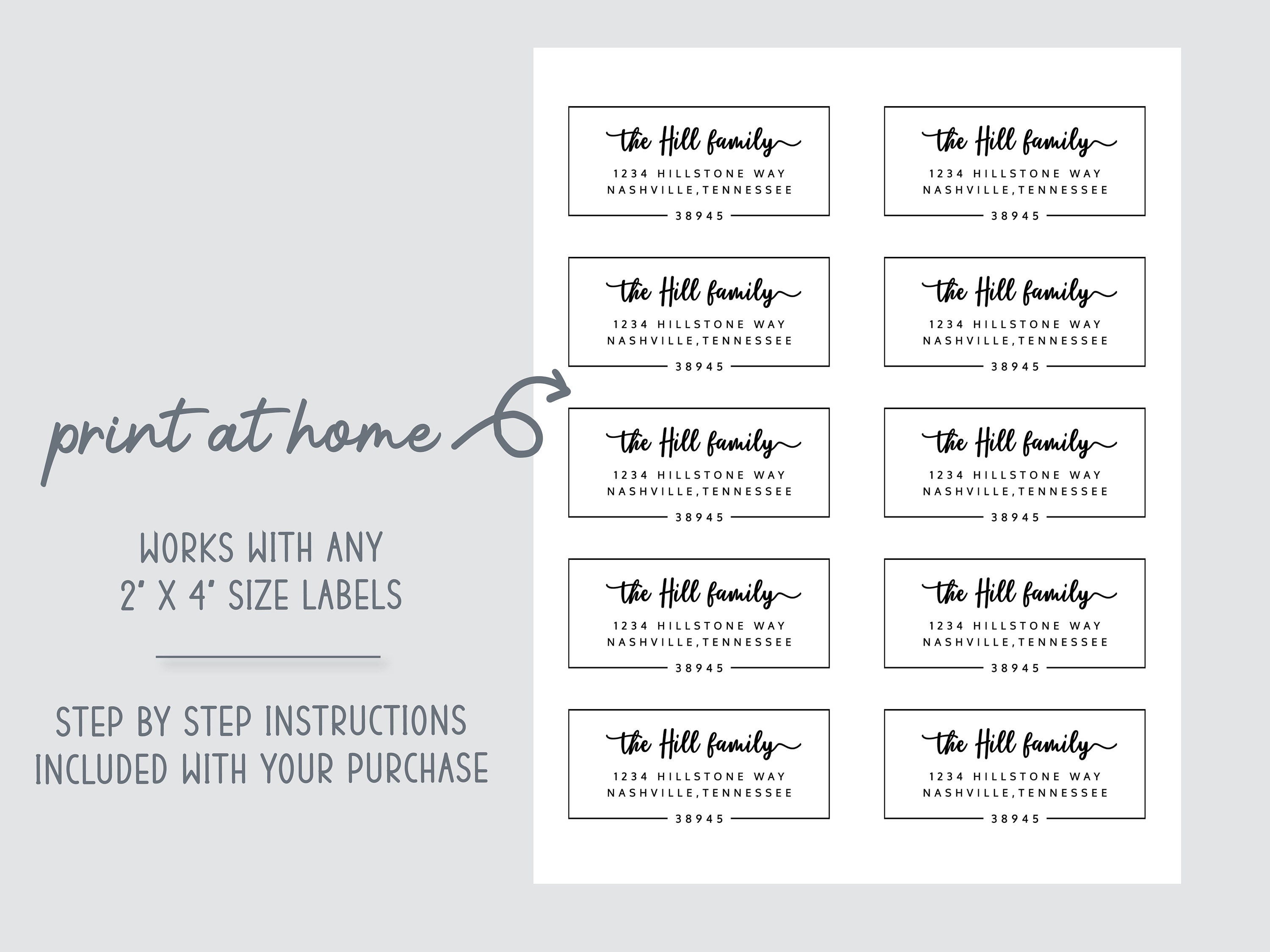 Address Label Sticker Template: 2"x4" Mailing Label (digital Download ...