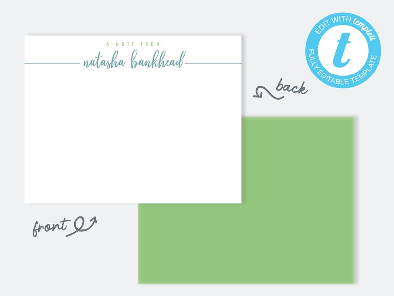 Note Card Template/printable Family Stationery/custom - Etsy