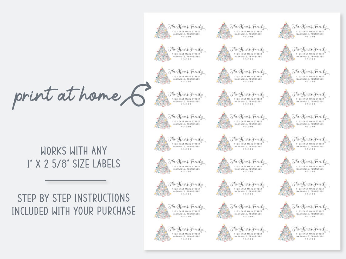 Christmas Address Sticker/recipient Address Label/printable Address ...