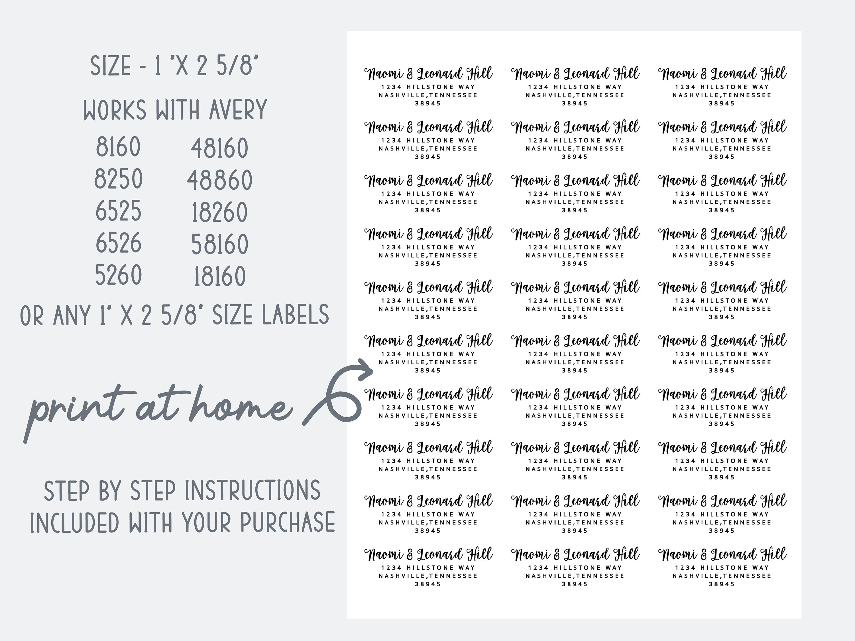 Custom Printable Return Address Label Template Digital Download/avery ...