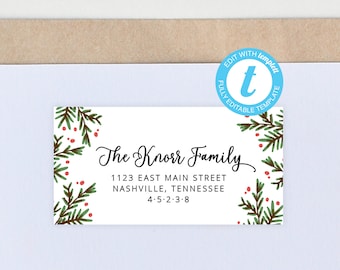 Christmas Address Sticker/recipient Address Label/printable Address ...