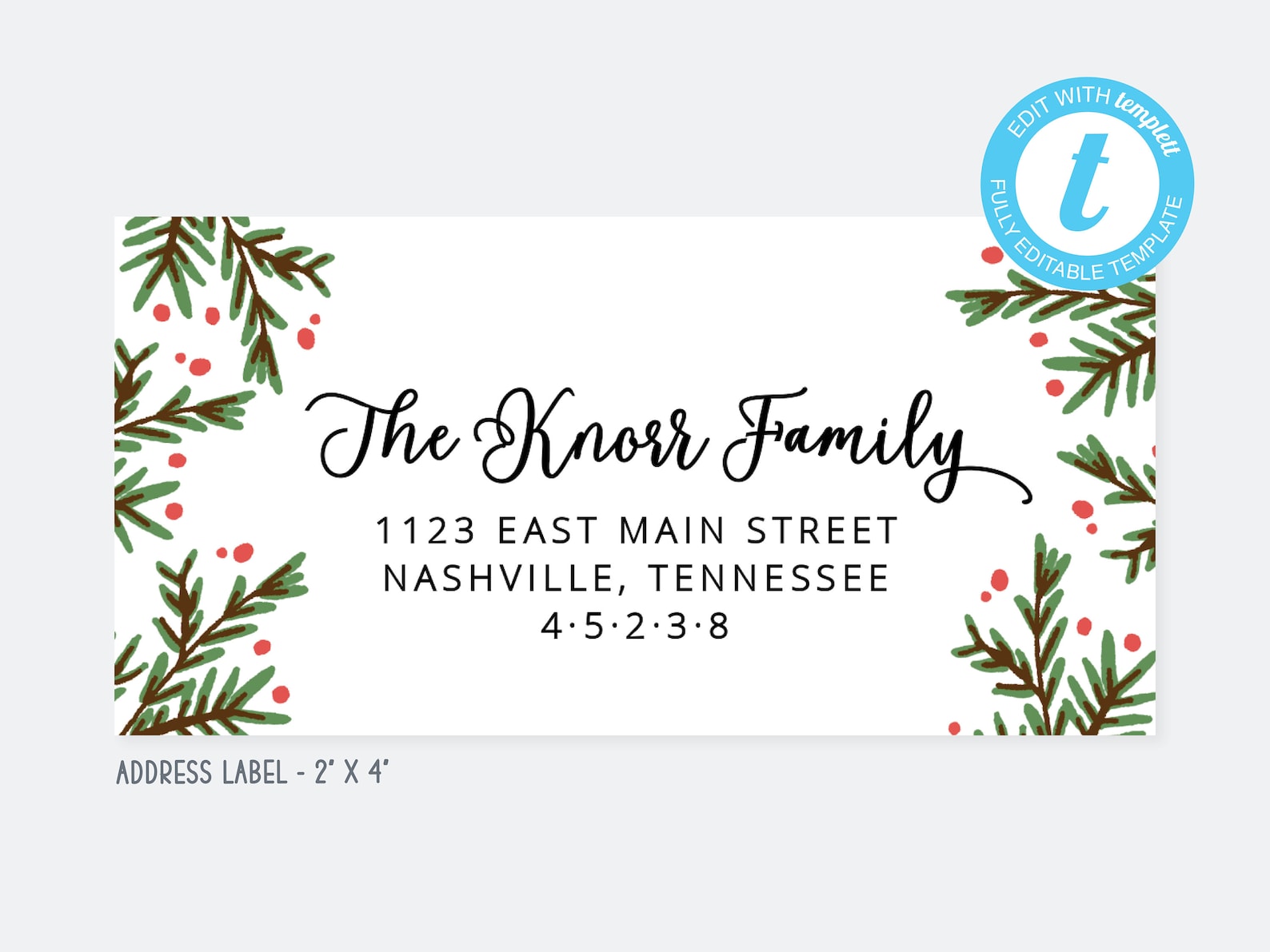 Christmas Address Labels/recipient Address Label/printable Address ...