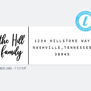 Custom Printable Return Address Label Template, Digital Download Label ...