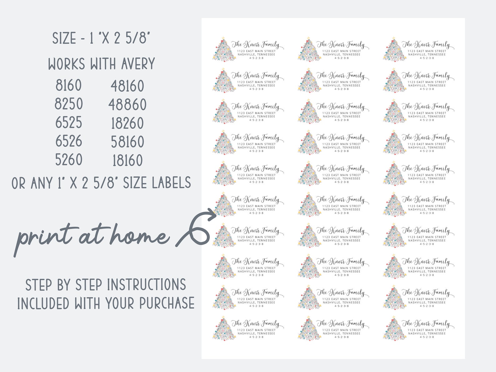 Christmas Address Sticker/recipient Address Label/printable Address ...