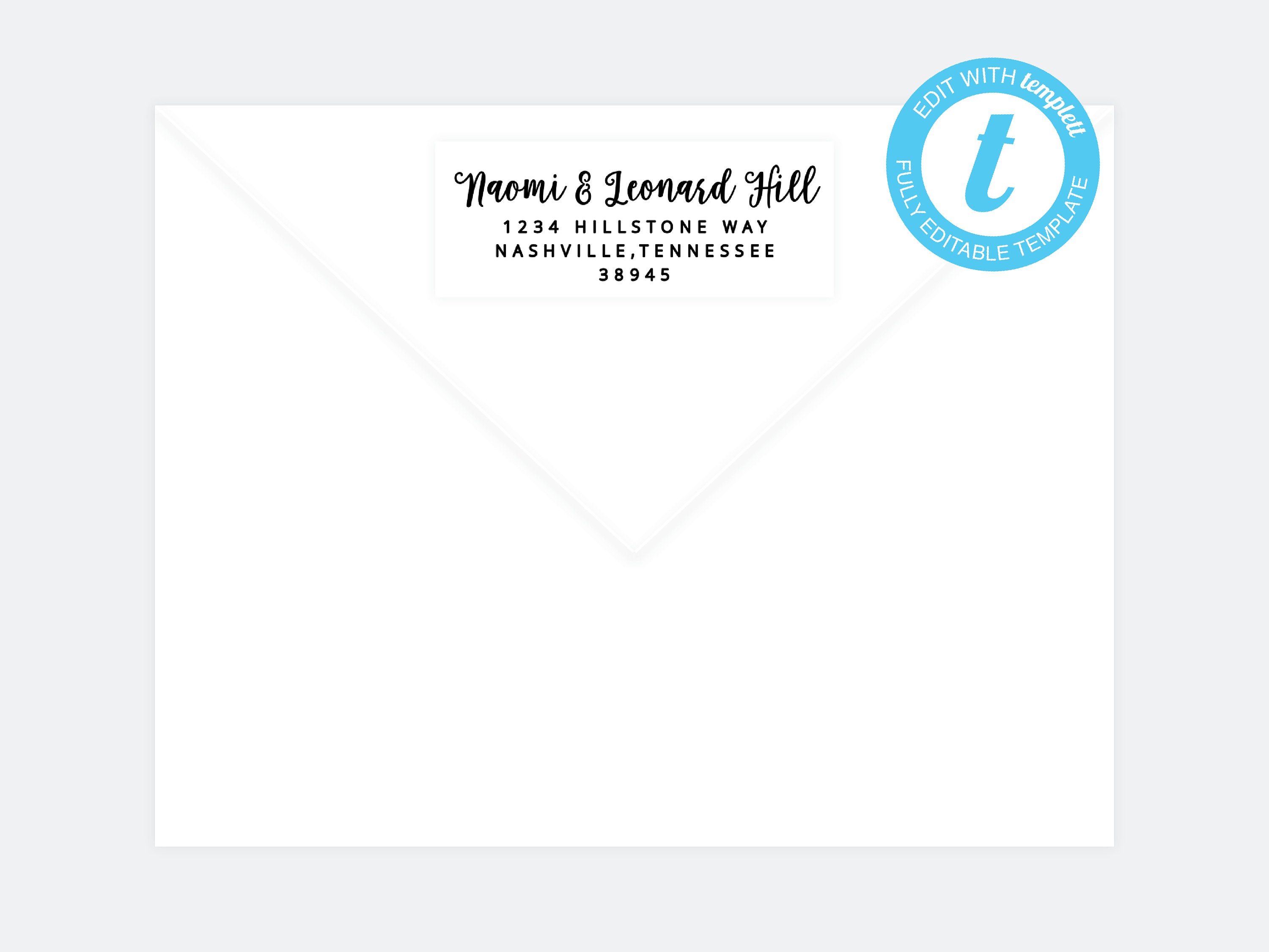 Custom Printable Return Address Label Template Digital Download/instant ...