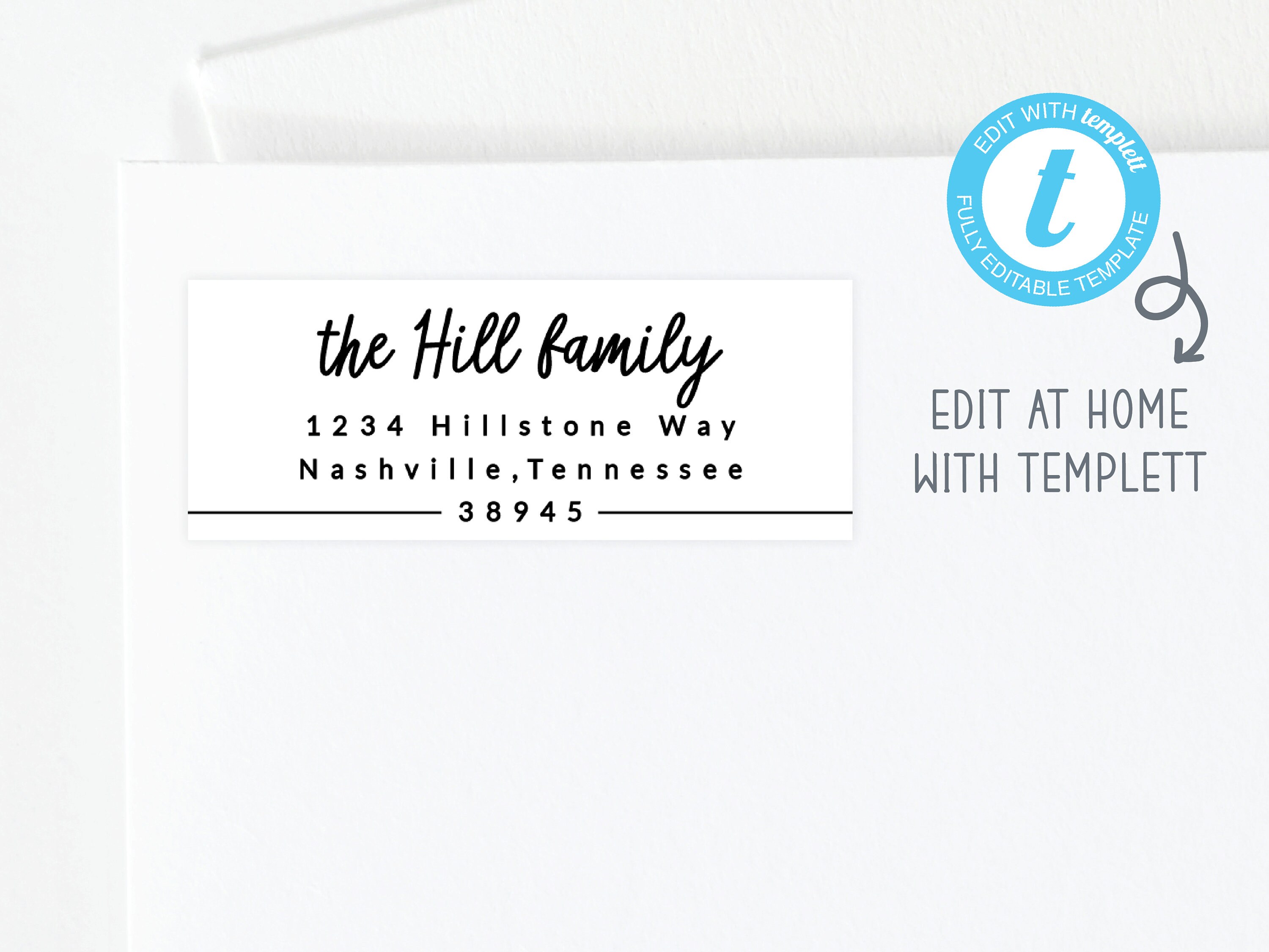 Modern Minimal Address Label Template, Print Your Own Label Envelope ...