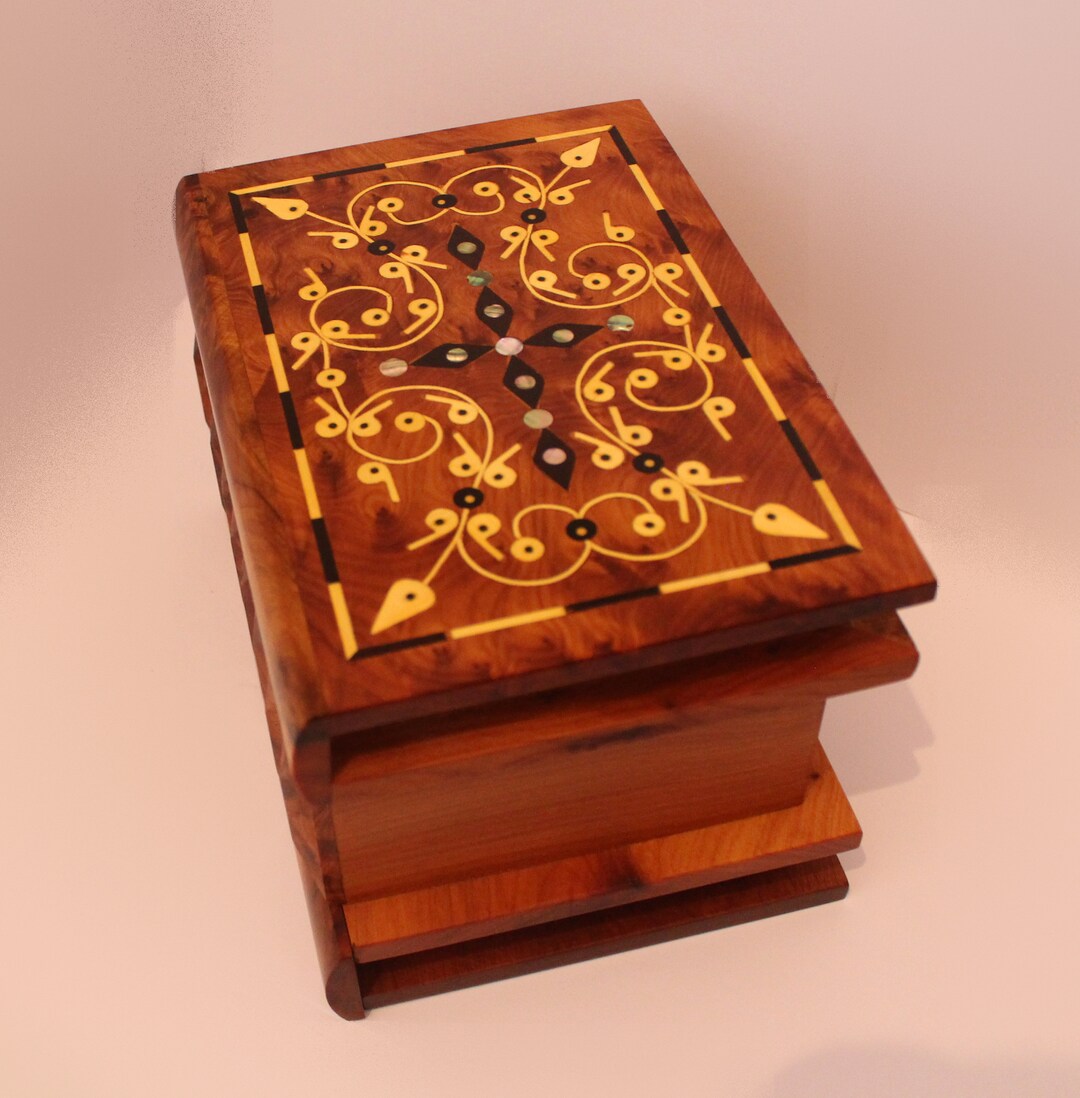 Handmade Secret Puzzle Box | Moroccan Wood Jewelry Box | Unique Gift ...