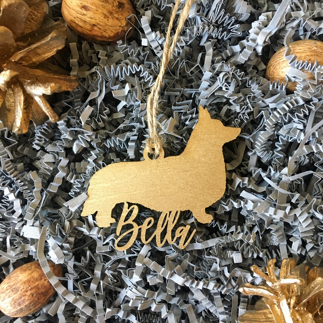 Personalized Dog Ornament Gold Corgi Ornament Dog Christmas - Etsy