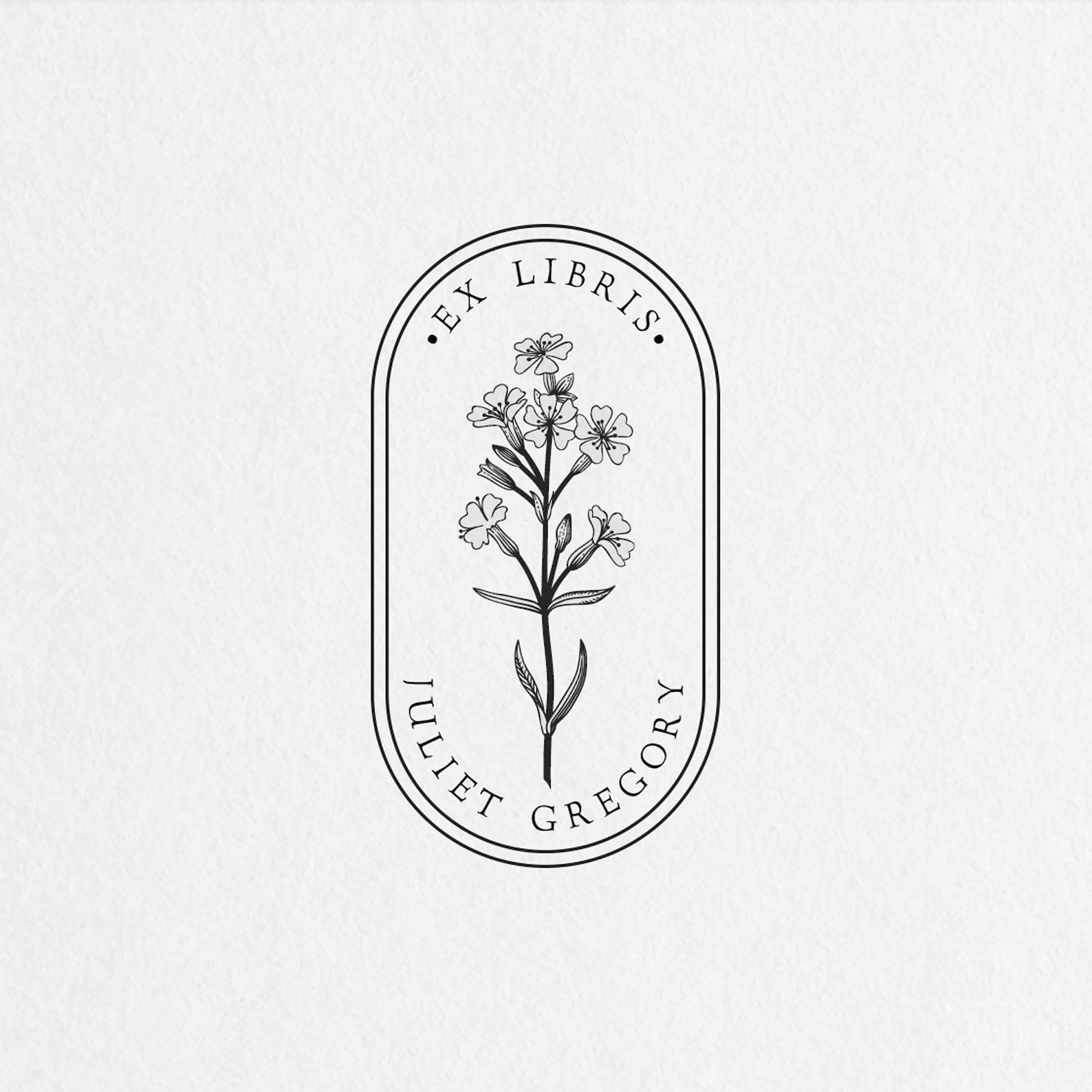 Vintage Floral Library Stamp or Book Stamp From the Library - Etsy