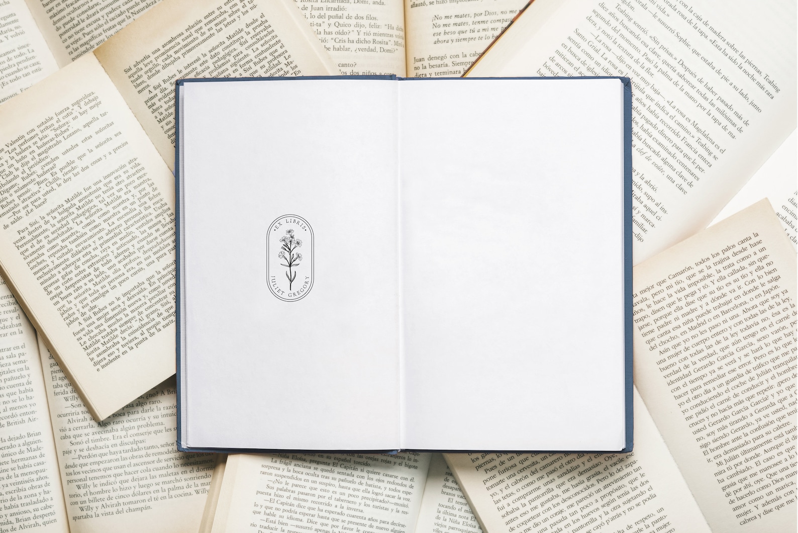 Vintage Floral Library Stamp or Book Stamp From the Library - Etsy