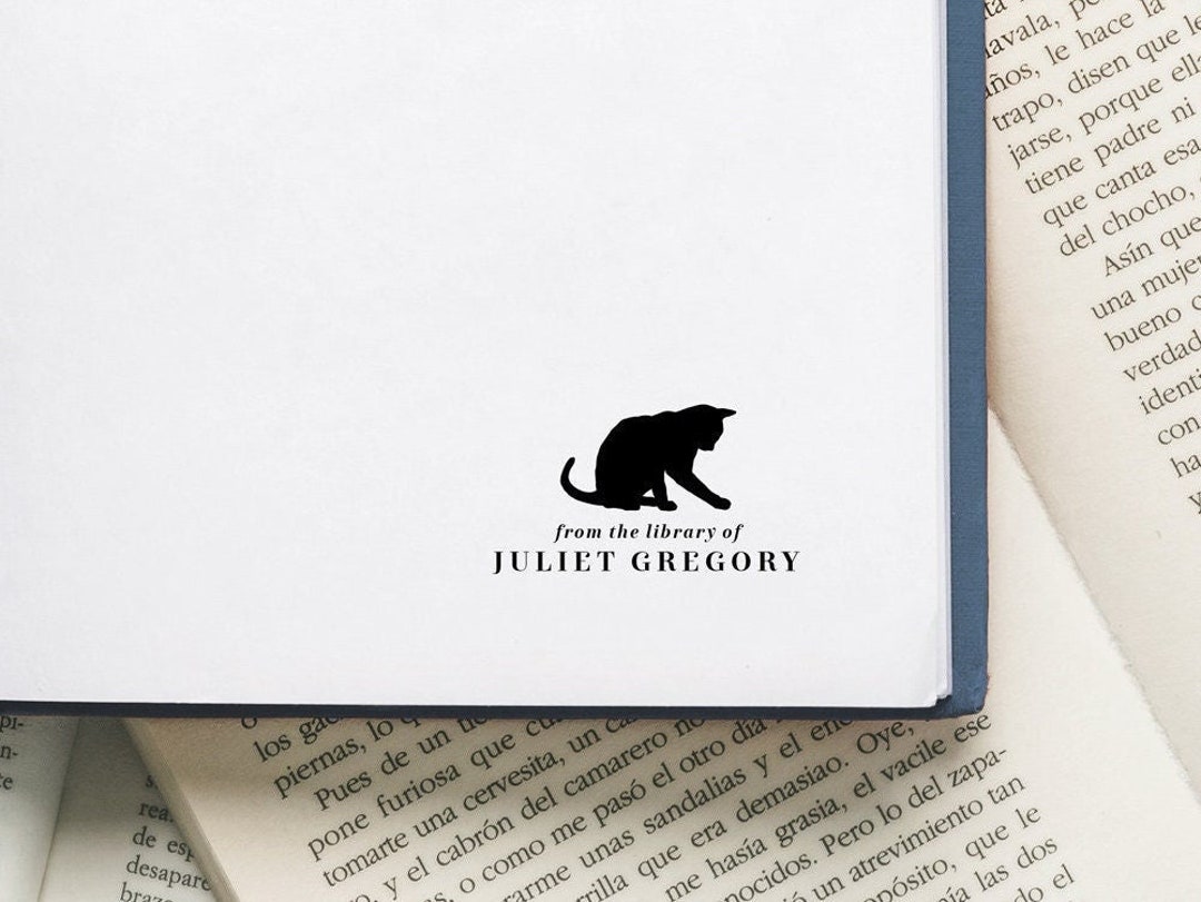 Cat Library Stamp or Book Stamp, From the Library of Bookplate, Cat ...
