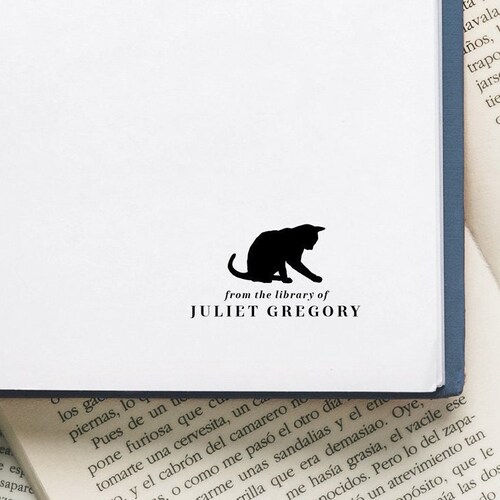 Cat Book Embosser Cat Embossing Stamp From the Library of - Etsy