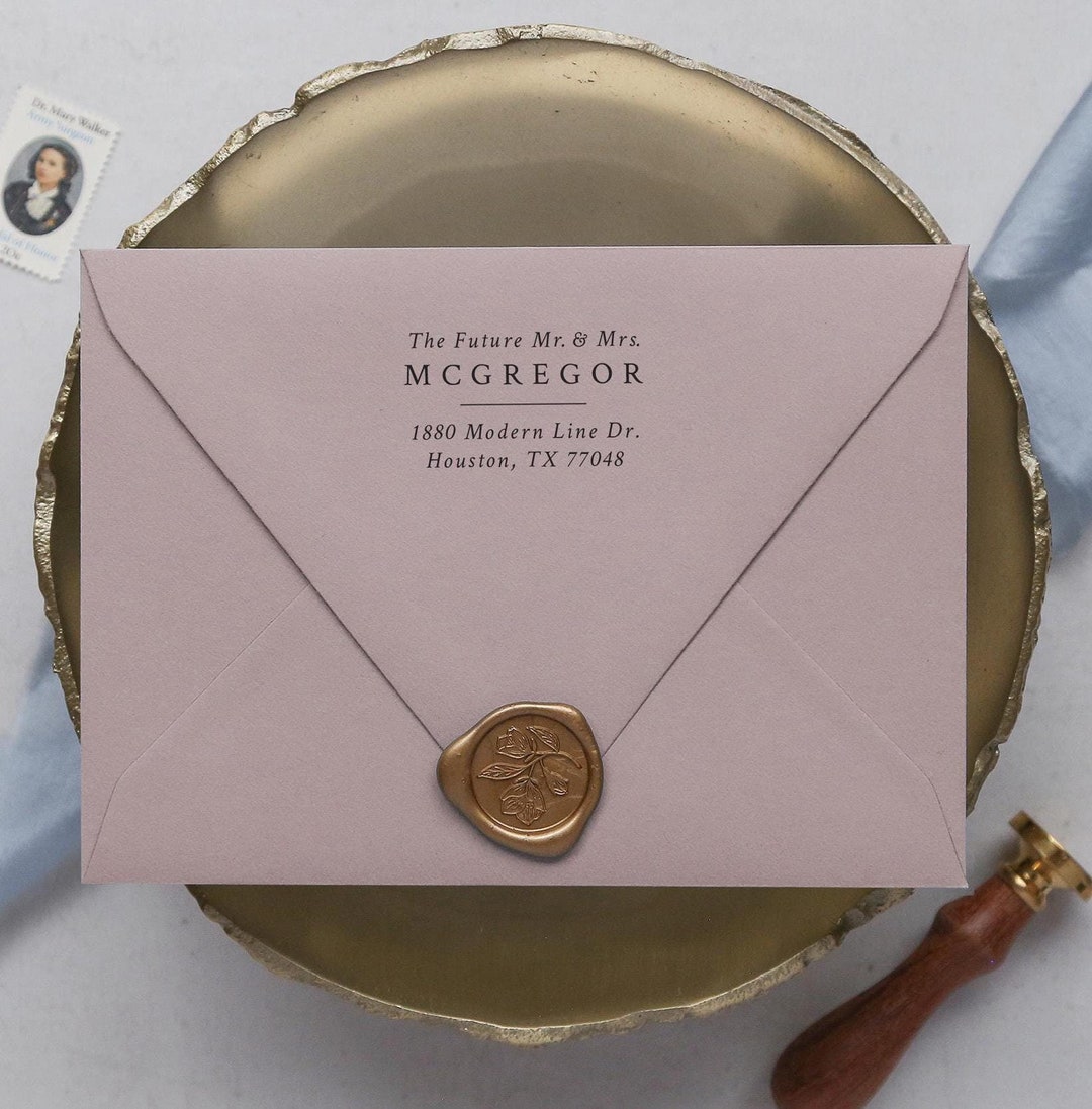 Wedding Stamp Future Mr. Mrs. Return Address Stamp Last Name Engagement ...