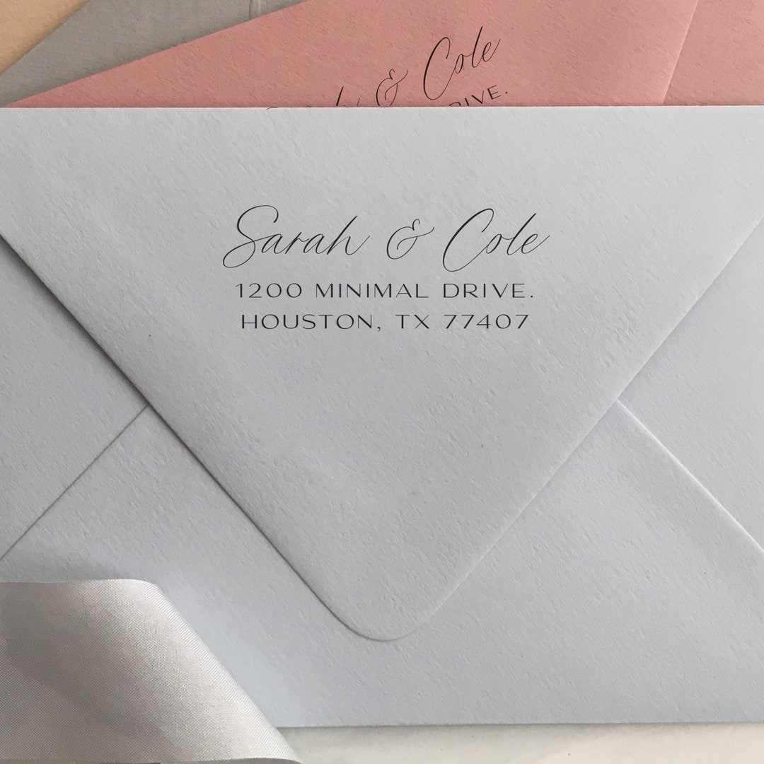 Modern Return Address Stamp, Wedding Stamp, Save the Date, Self Inking ...