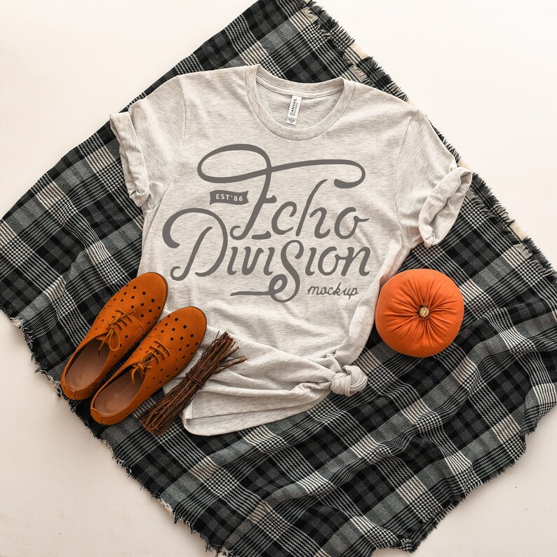 Fall Shirt Mockup Bella Canvas 3001 Ash T-shirt Mockup - Etsy