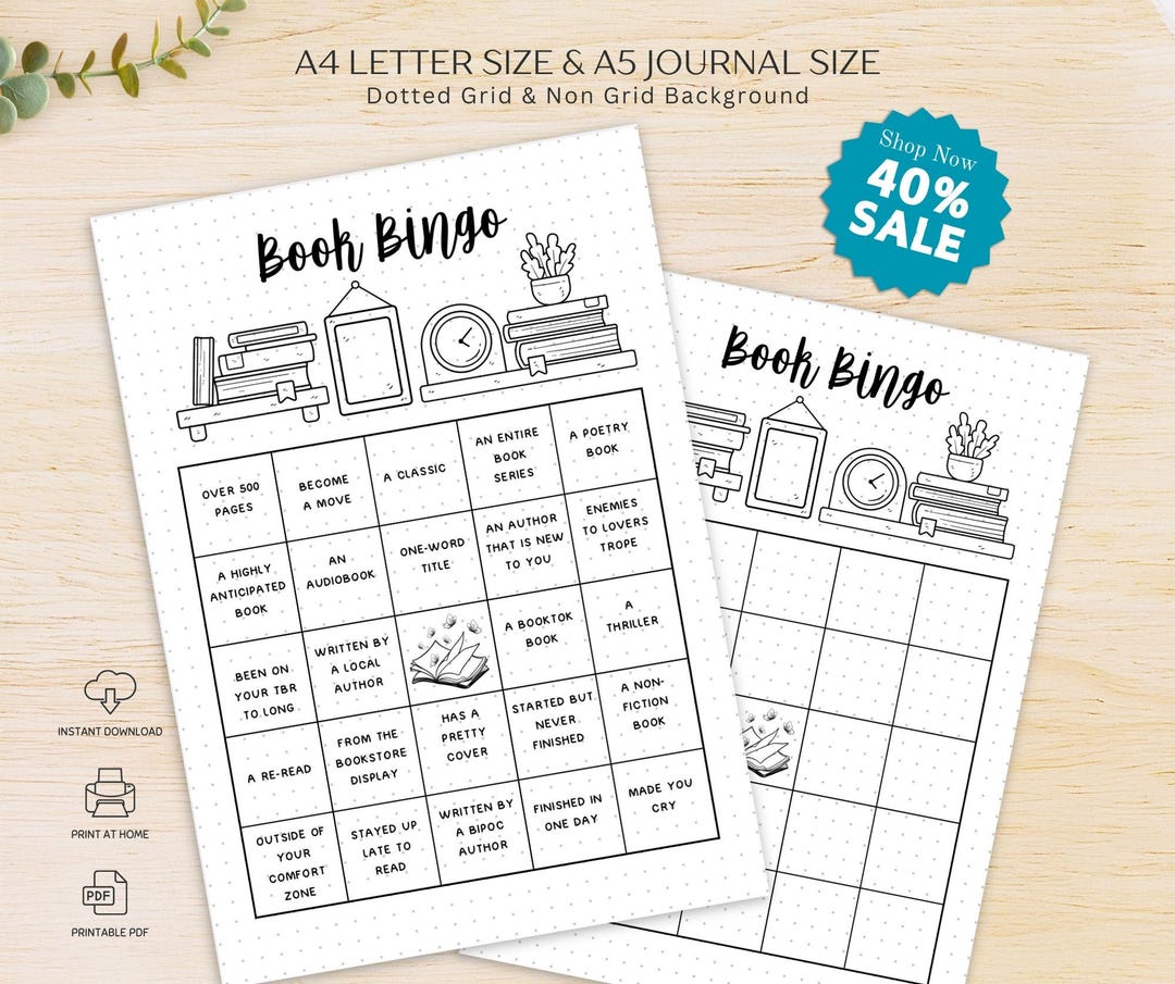 Book Bingo Reading Challenge Printable Bookish Game Tracker Reading ...